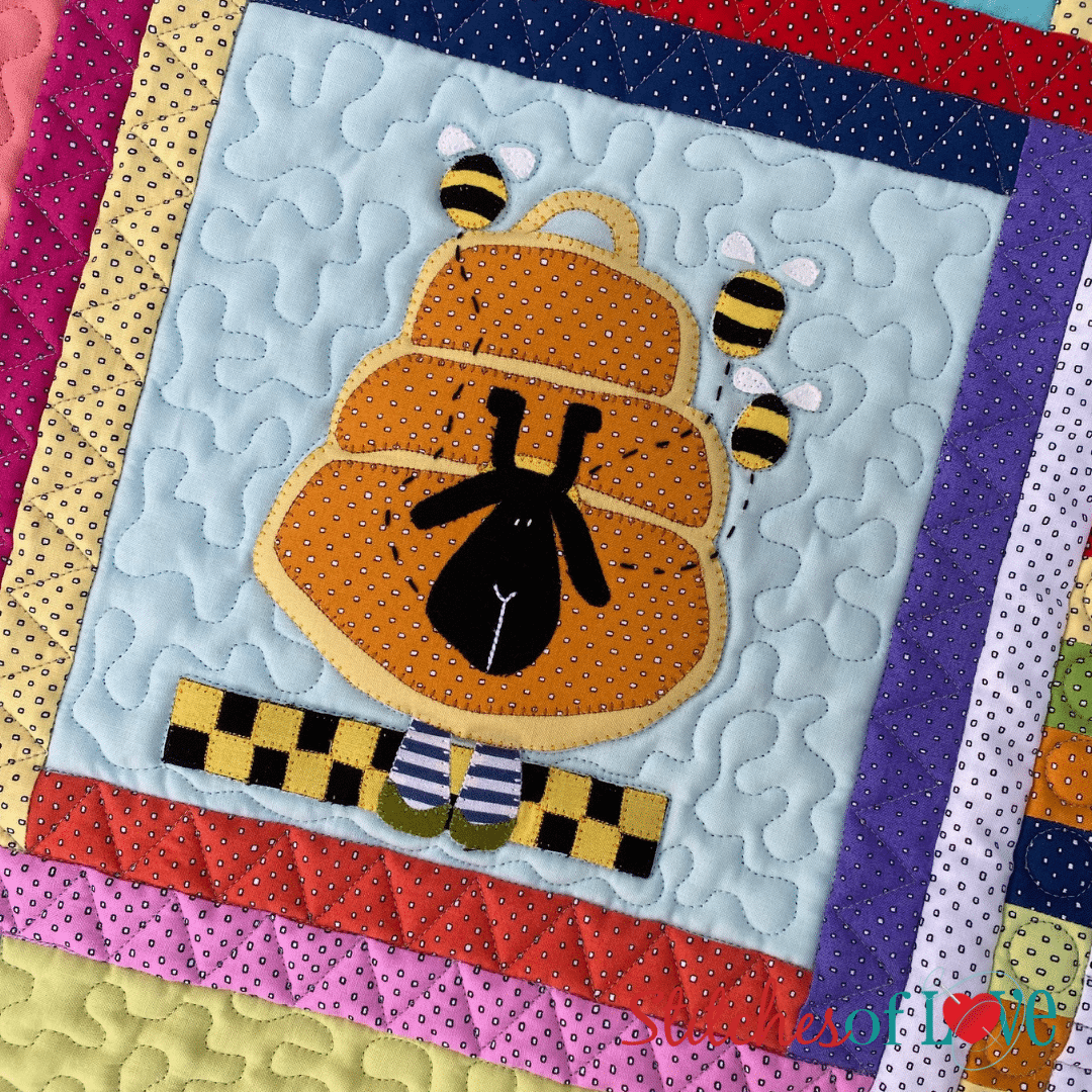 Honey Bell Block of the Ewe Troupe Quilt by Stitches of Love Quilting ...