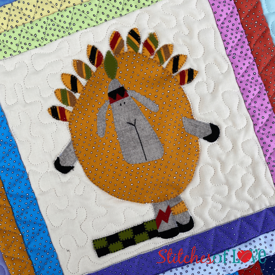 Tommy Turkey Block of the Ewe Troupe Quilt by Stitches of Love Quilting ...