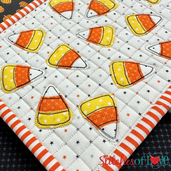Candy Corn Toss PDF Downloadable Mug Rug Pattern